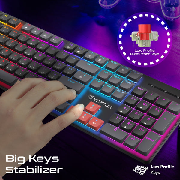 High-Performance Low Profile Keys Mechanical Gaming Keyboard – Vertux ...